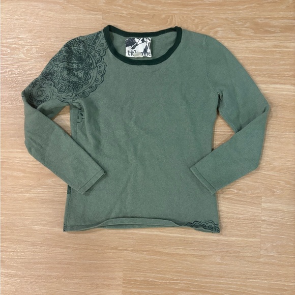 Title nine | Tops | Title Nine Wool Blend Graphic Long Sleeve Top Xs ...